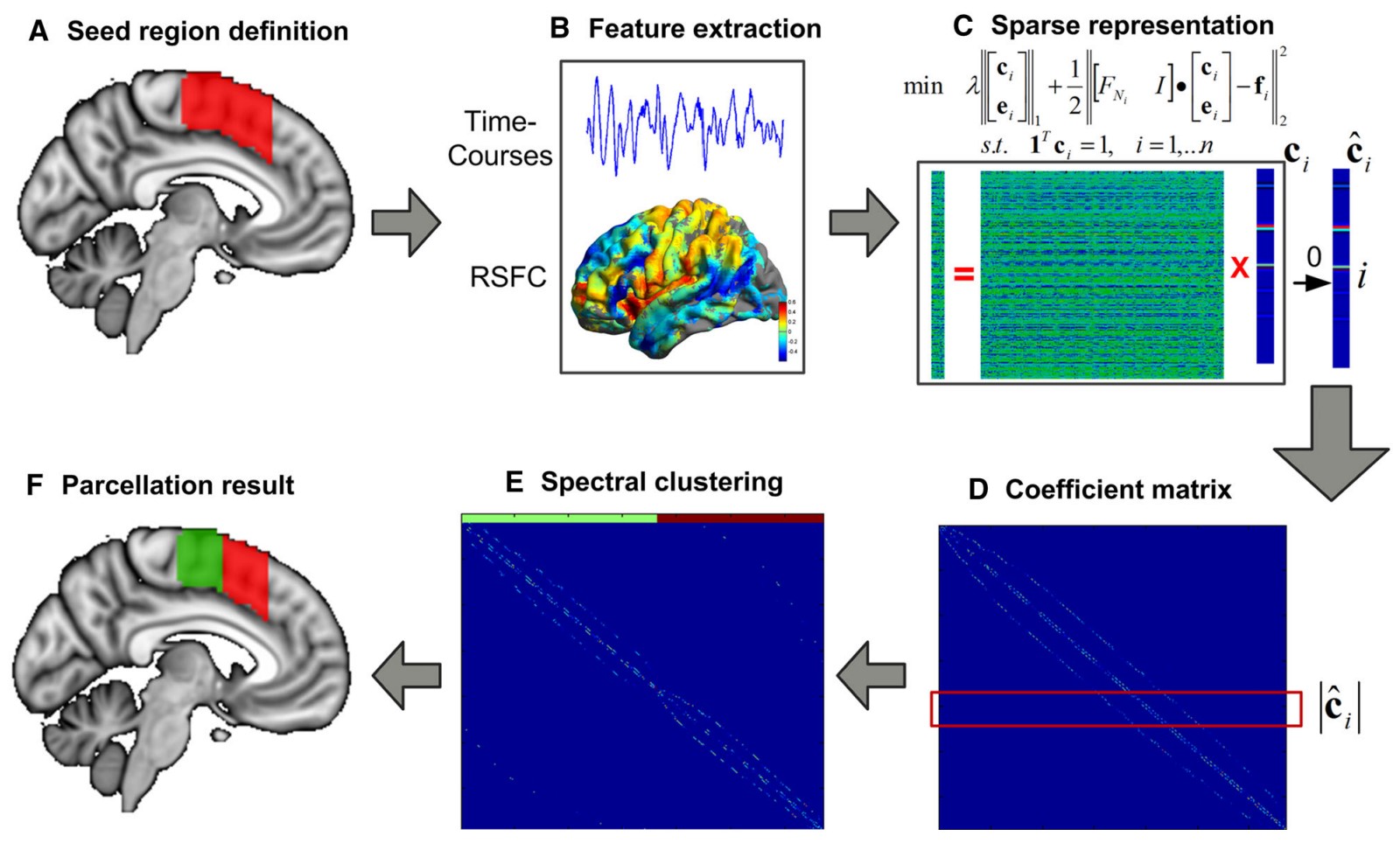Robust Brain Parcellation Using Sparse Representation On Resting State
